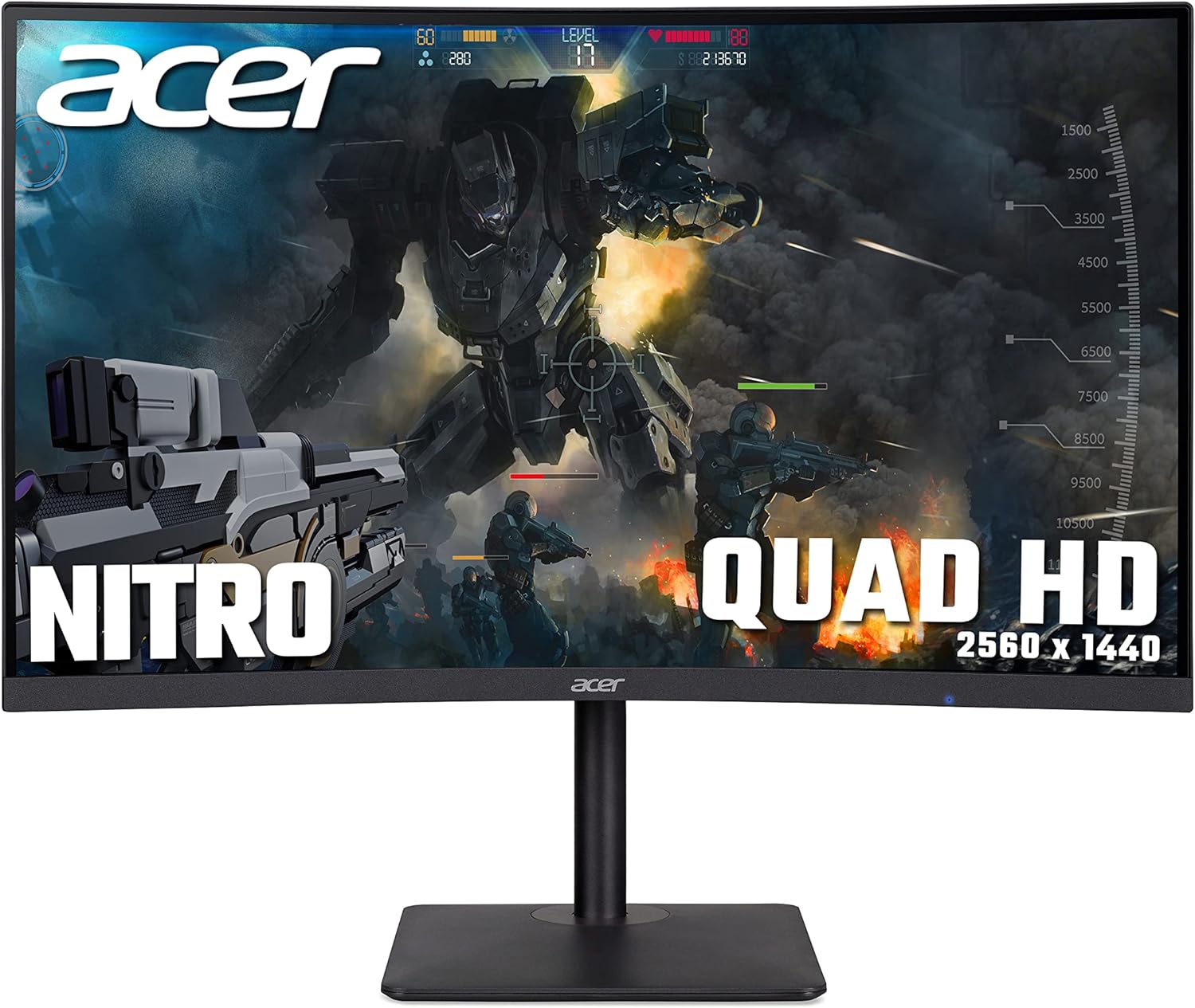 Acer Nitro XZ273UXbmiiphx 27" Quad HD 240Hz Curved VA Gaming Monitor ...